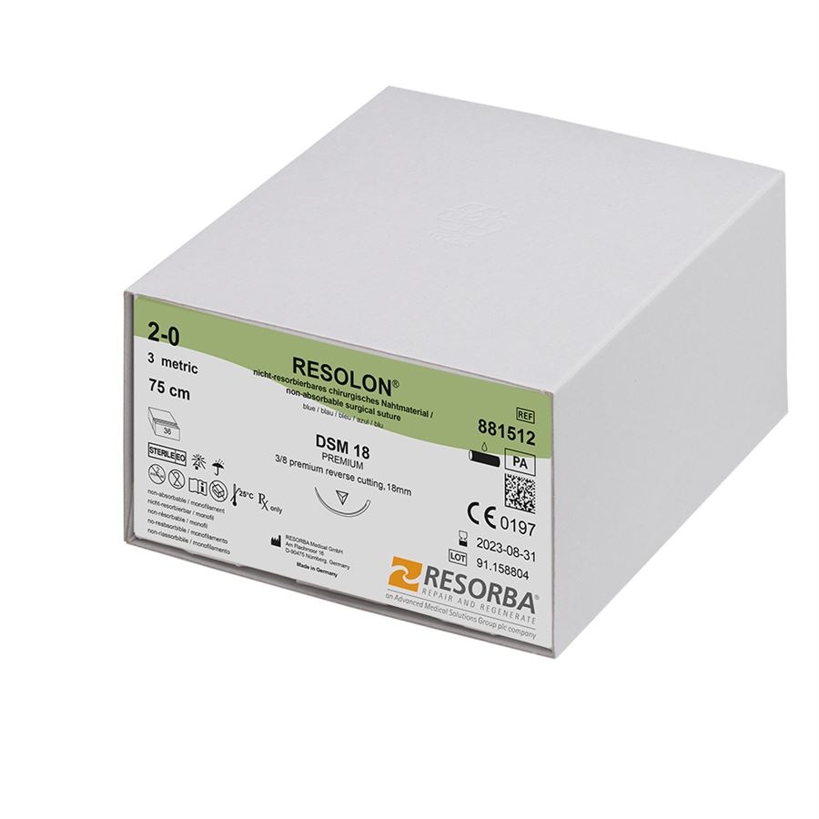 Resorba Resolon MNF blue DS16 EP1.5 USP4/0 45cm, 36ks | HUFA